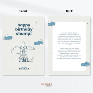 Rocket Greeting Card Template | Digital Birthday Card |editable Custom ...