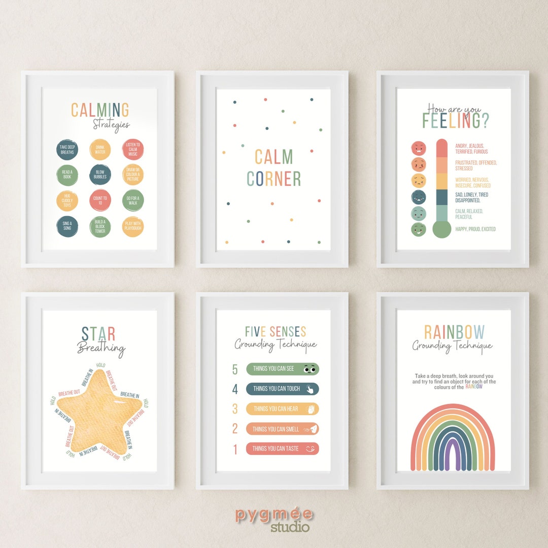 Calm Corner Poster Set Printables - Polka Dots Design | Kids' Self ...