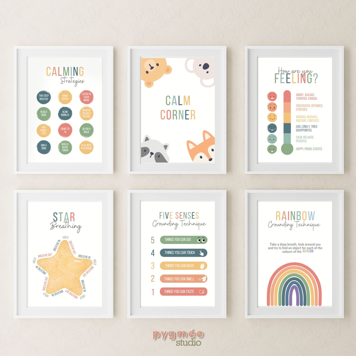 Five Senses Grounding Techniques Poster | Calm Corner Wall Art | Kids ...