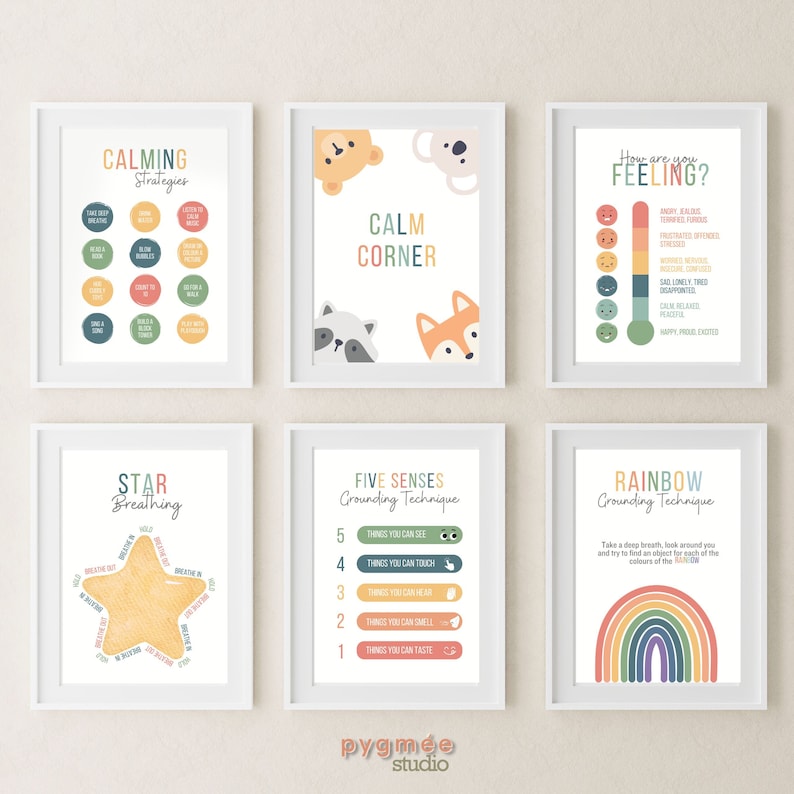 Five Senses Grounding Techniques Poster | Calm Corner Wall Art | Kids ...