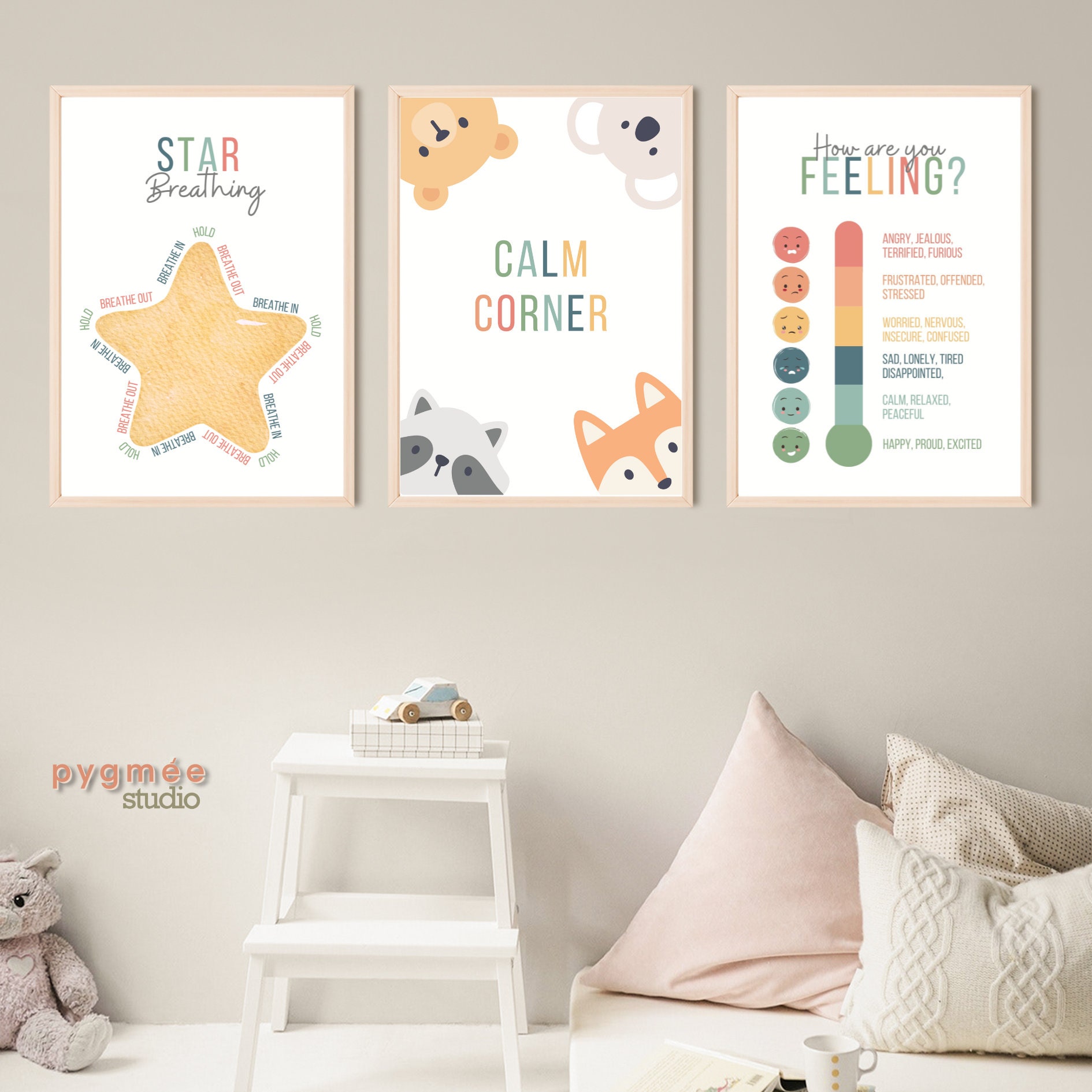Calm Corner Poster Set Printables Animal Design Kids' Self-regulation ...