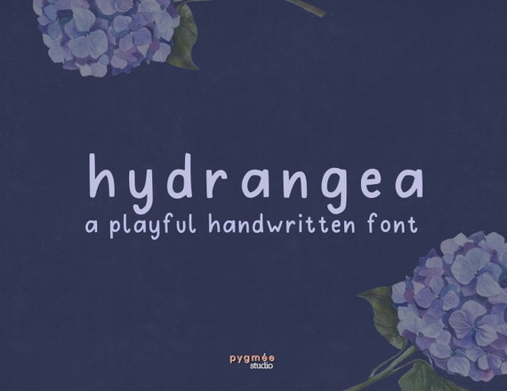Hydrangea Handwritten Font Handwriting Font for Neat Digital | Etsy