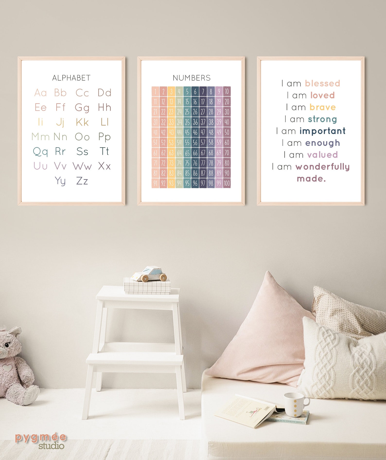 Number Chart Printable Nursery Wall Art Kids Wall Decor - Etsy