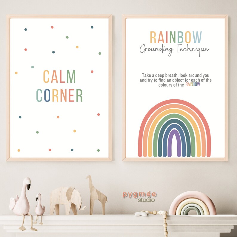 Rainbow Grounding Techniques Poster | Calm Corner Wall Art | Kids' Self ...