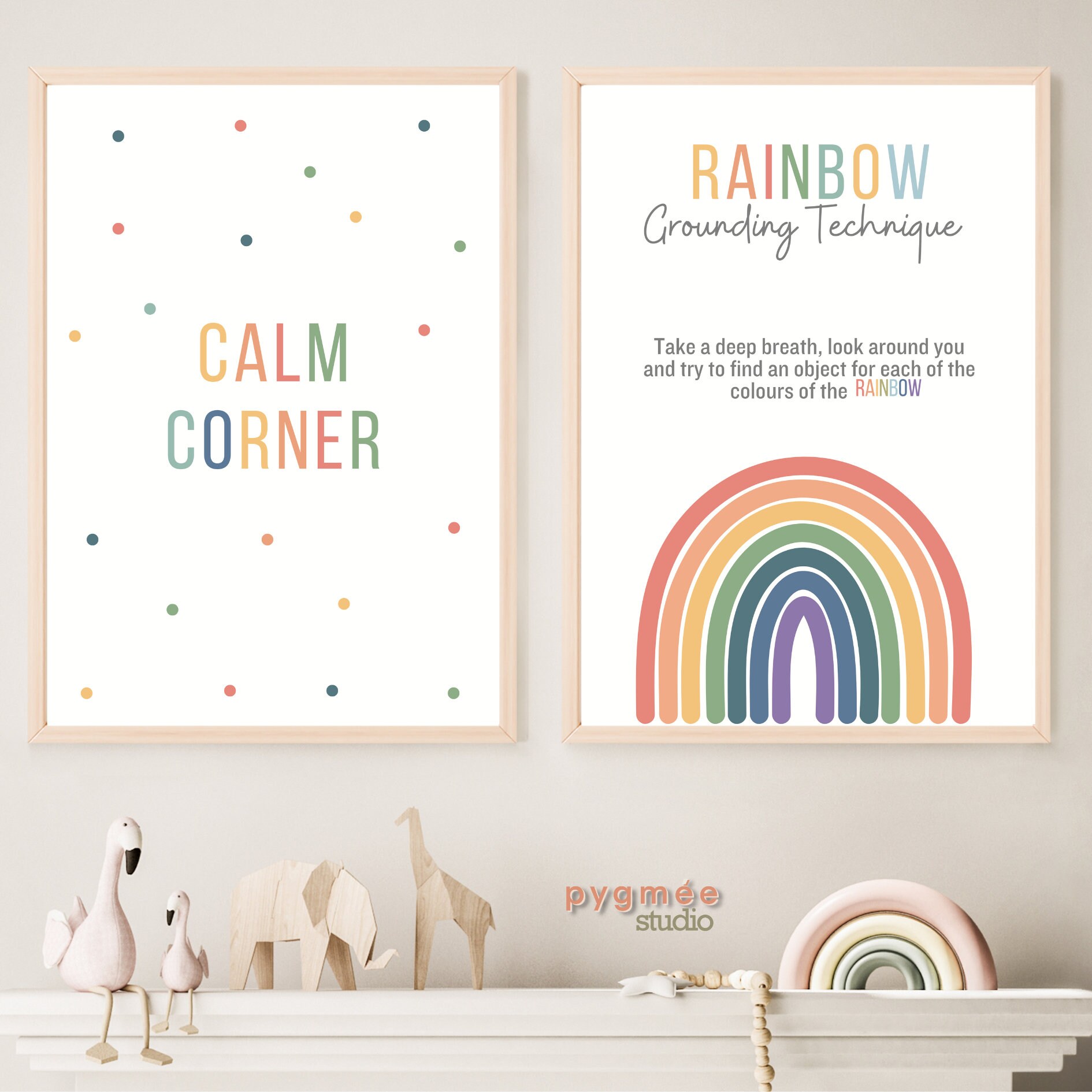 Rainbow Grounding Techniques Poster | Calm Corner Wall Art | Kids' Self ...