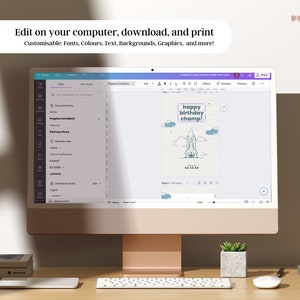 Rocket Greeting Card Template | Digital Birthday Card |editable Custom ...