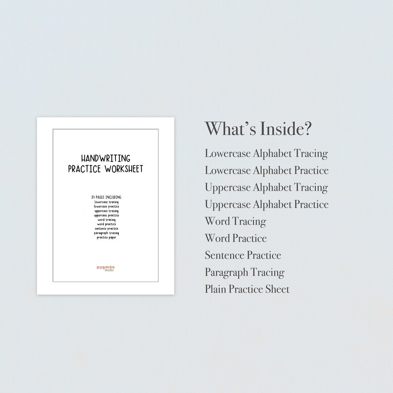 Printable Handwriting Worksheet 21 Pages | for Adults and Middle School ...