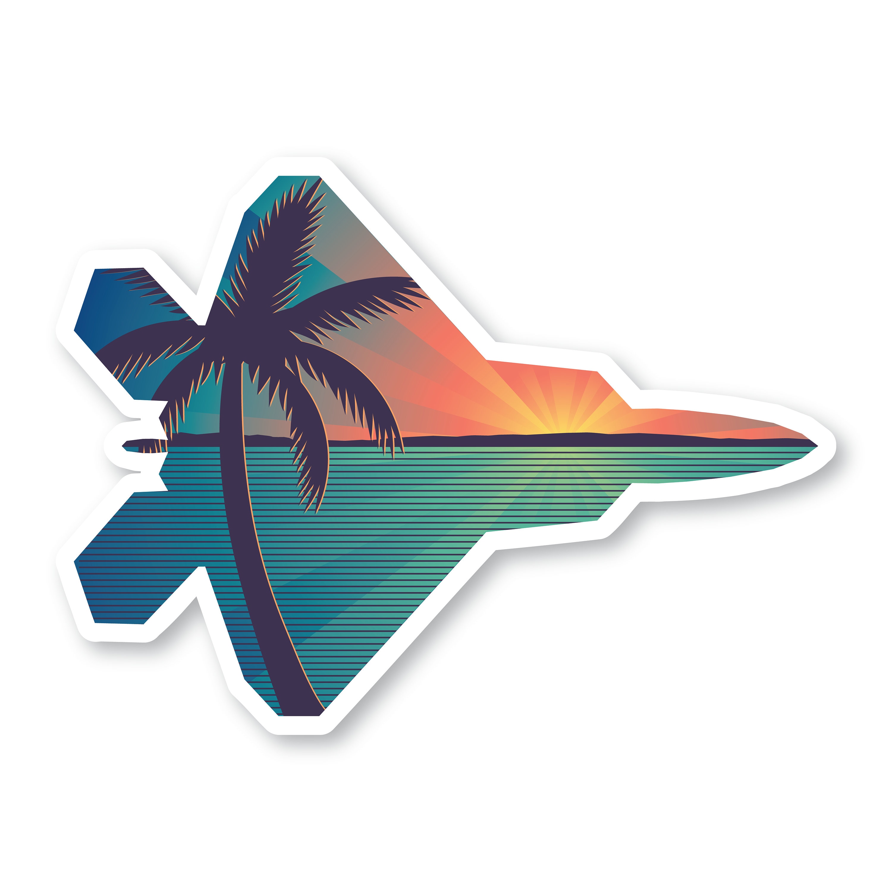 F-22 Sticker, Beach & Palm Tree, F22 Raptor, Fighter Jet - Etsy
