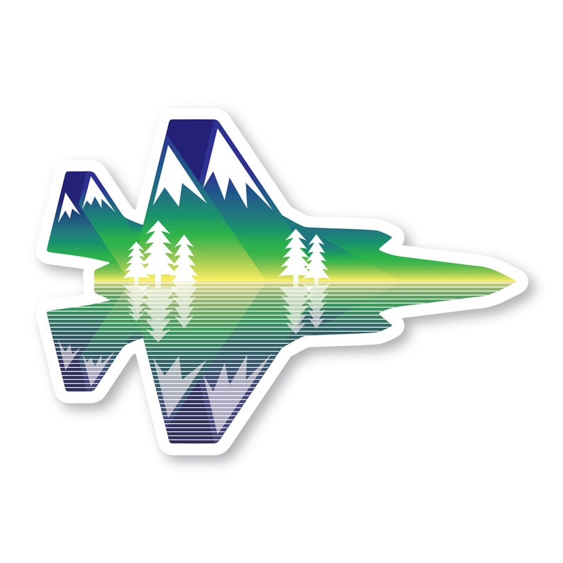 F-35 Sticker, Blue Mountains & Trees, F35 Lightning, Fighter Jet - Etsy