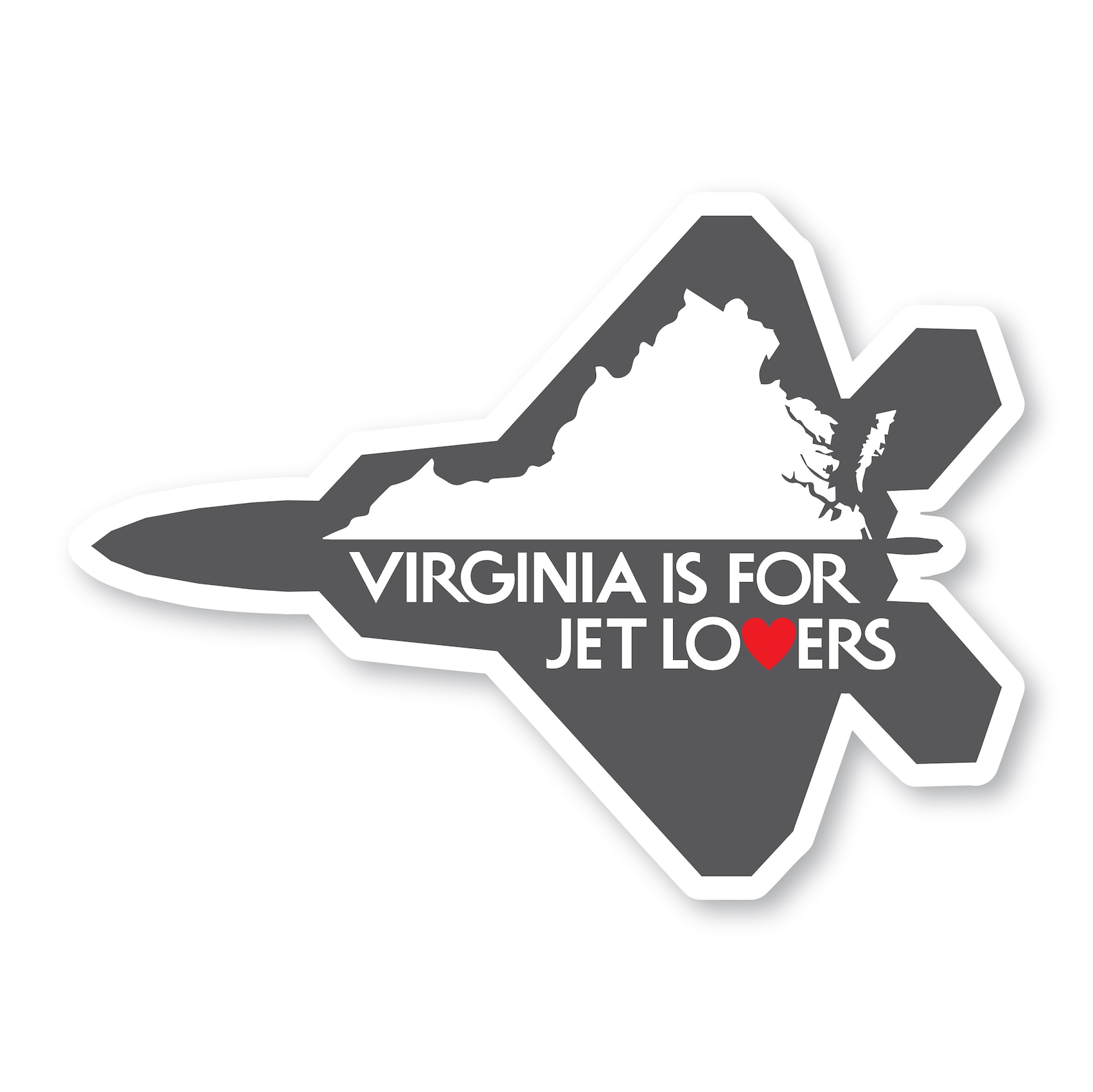 F-22 Sticker, Virginia is for Jet Lovers, Gray, Langley AFB, F22 Raptor ...