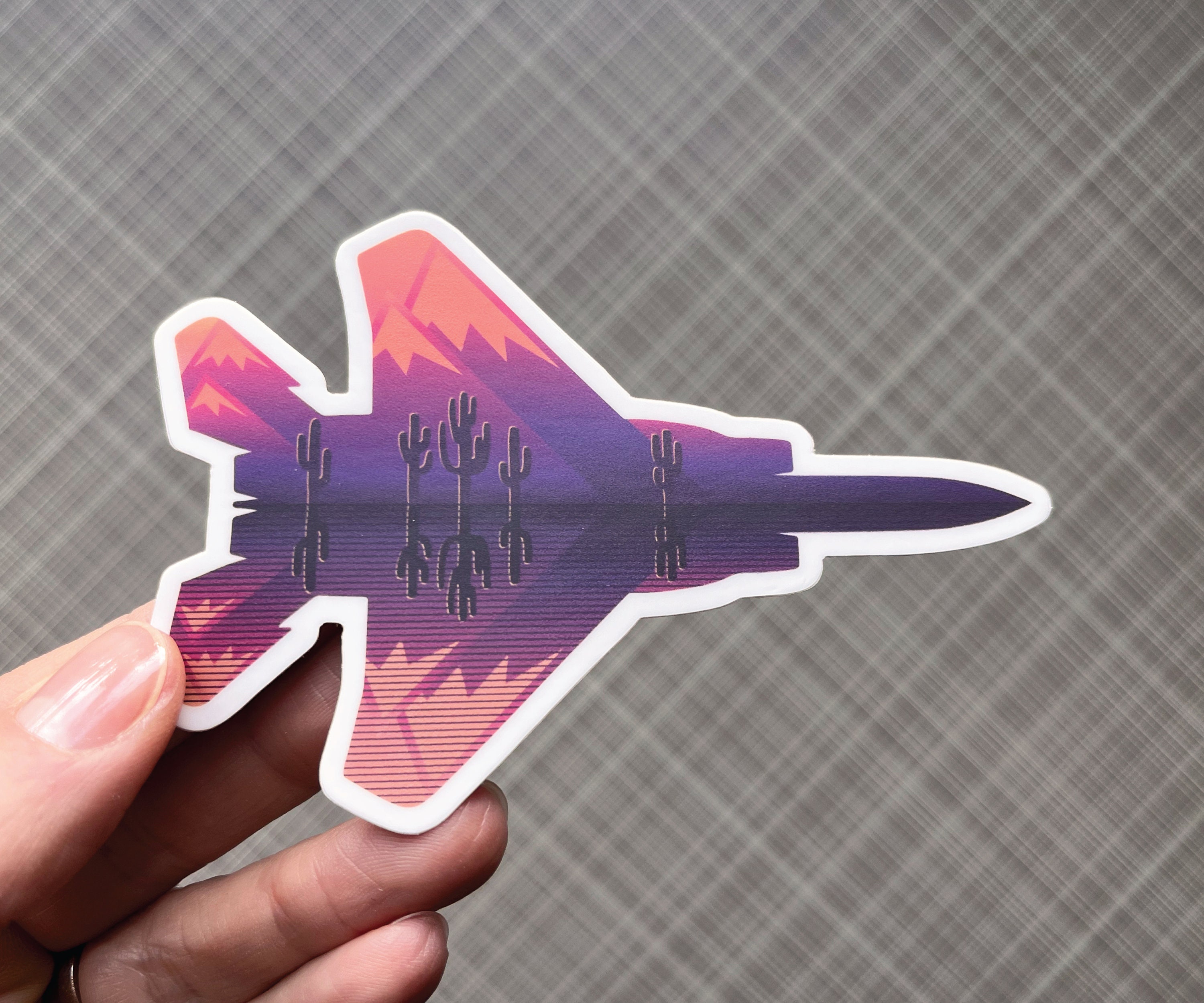 F-15 Sticker, Purple Mountains & Cacti, F15 Eagle, Fighter Jet - Etsy