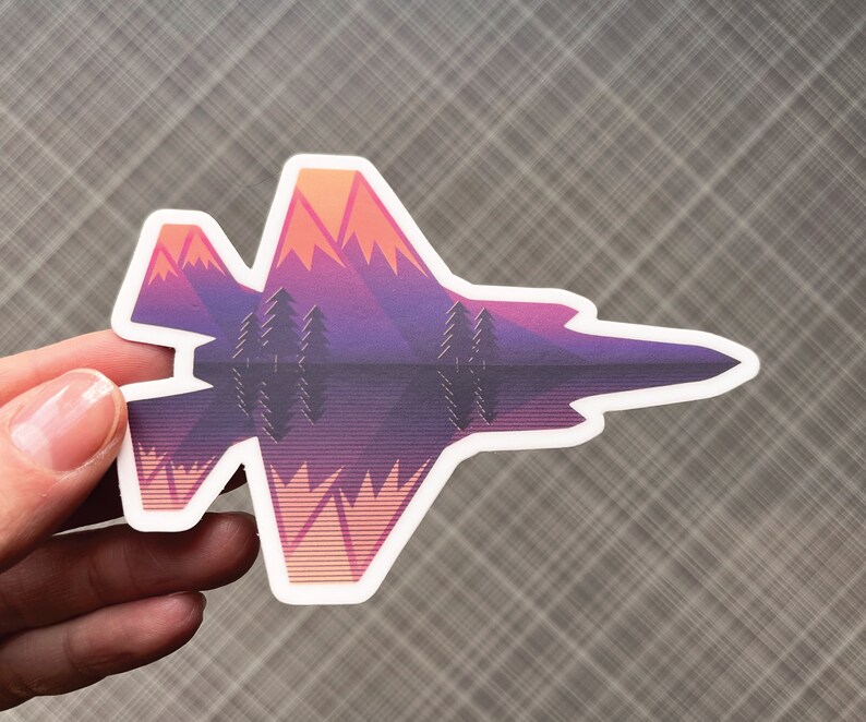 F-35 Sticker, Purple Mountains & Trees, F35 Lightning, Fighter Jet - Etsy