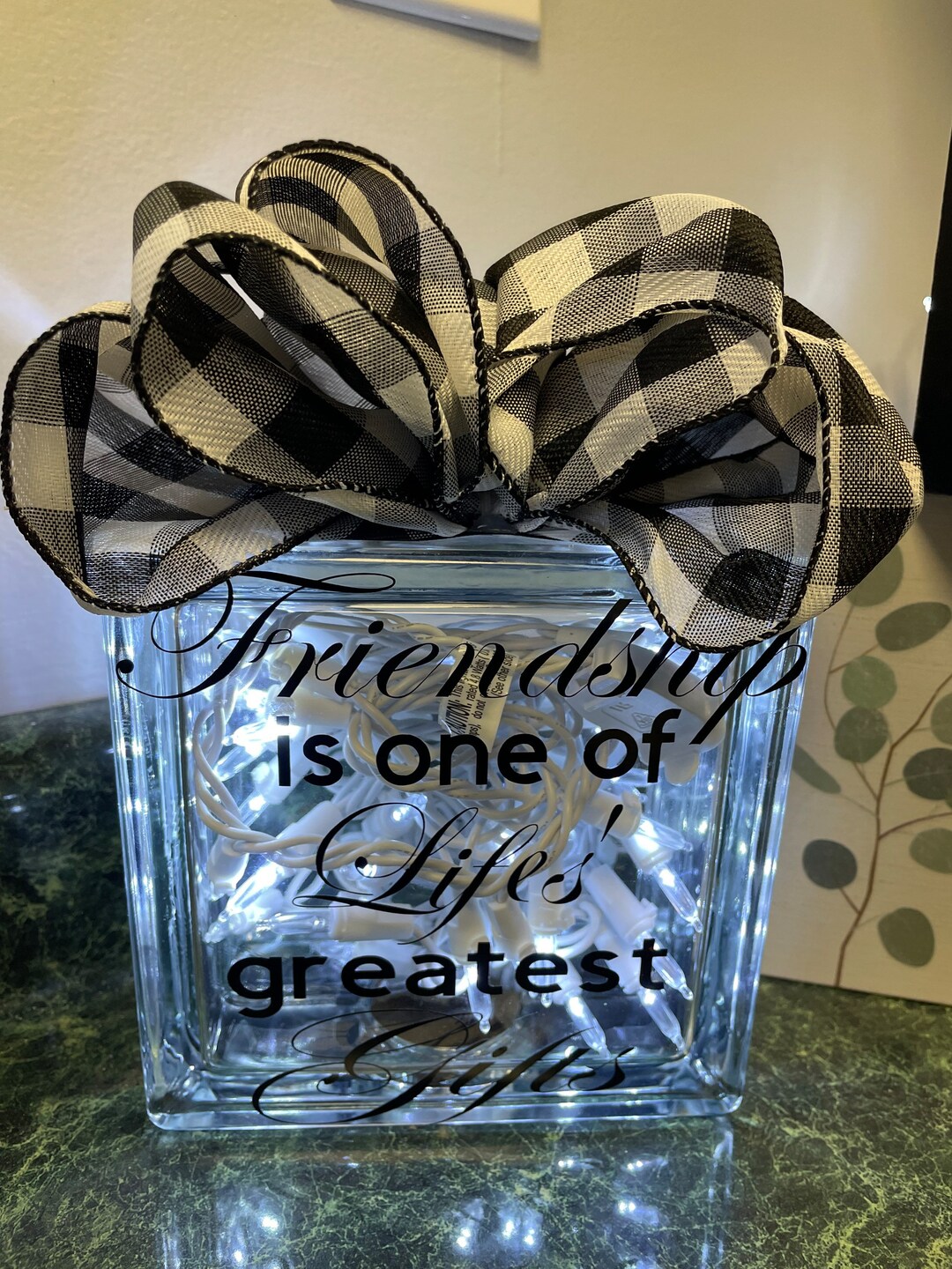 Friendship Glass Block - Etsy