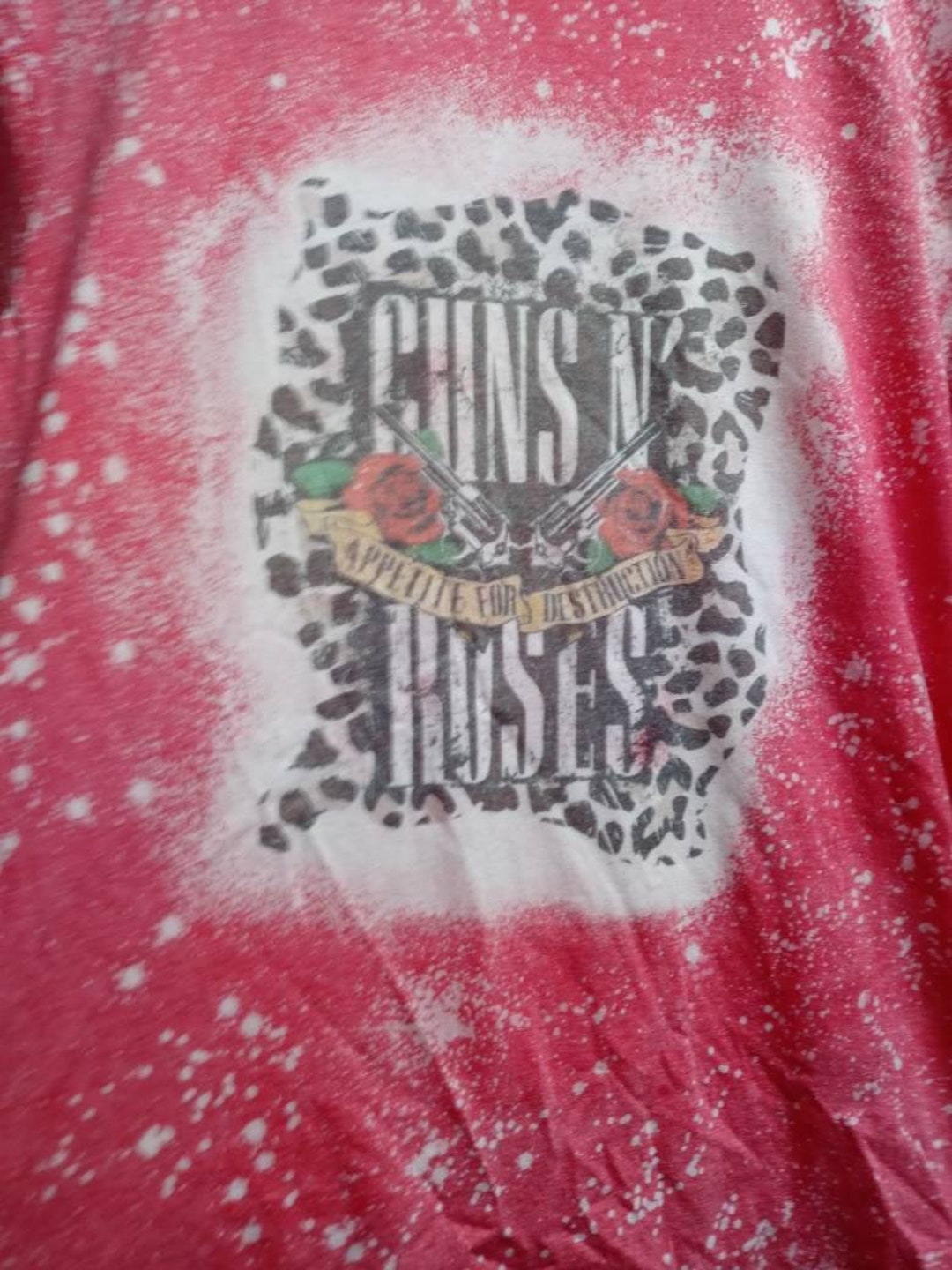 Bleached Soft Heather Red Guns N Roses Shirt - Etsy