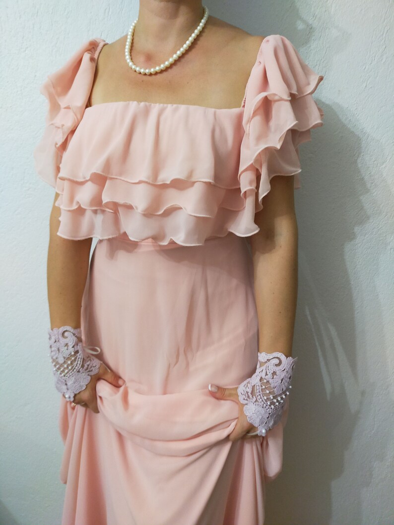 Pink Bridal Lace Gloves Fingerless Gloves Wedding Gloves - Etsy