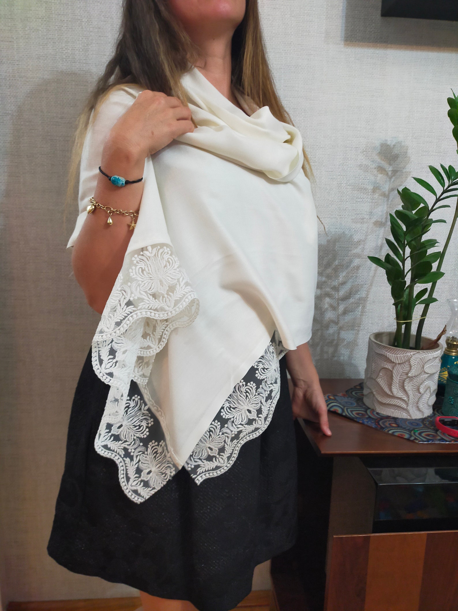 Wedding Shawl French Lace Ivory Bride Shawl Winter Wedding - Etsy