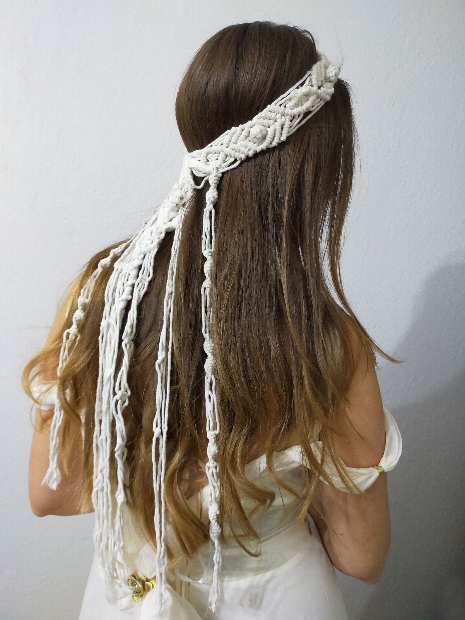 Macrame Veil, Macrame Crown, Macrame Hair Accessory, Festival Wedding ...