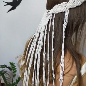 Macrame Veil, Macrame Crown, Macrame Hair Accessory, Boho Wedding ...