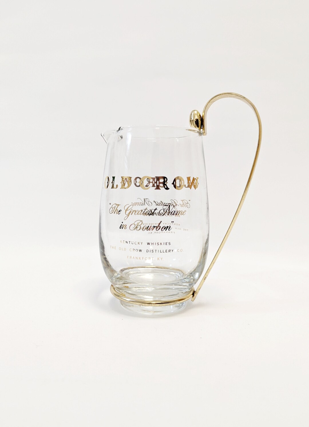 Vintage Whiskey Old Crow Kentucky Bourbon Frankfort-ky Water Jug Glass ...