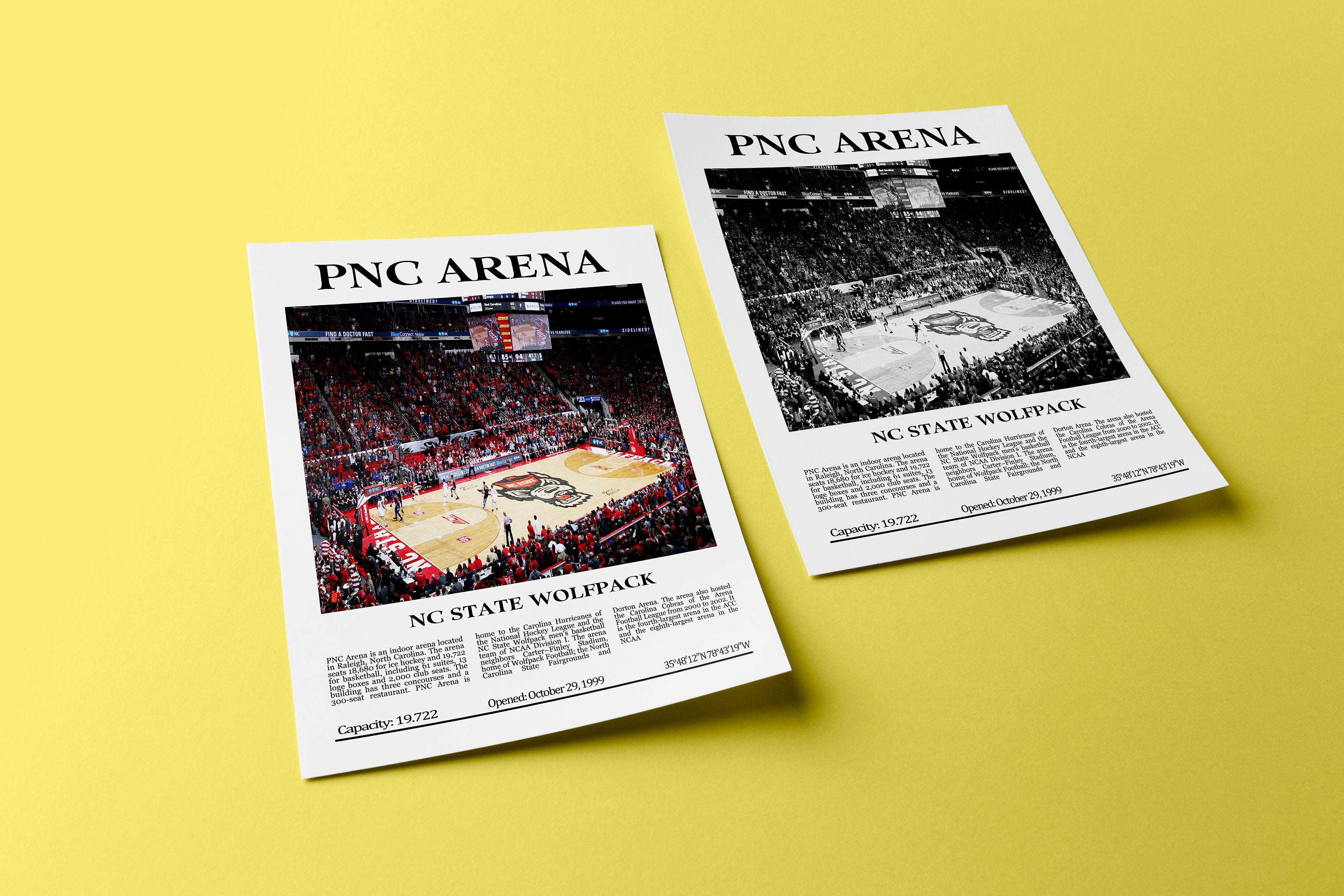 PNC Arena, NC State Wolfpack, Black & White Stadium, Digital Printable ...