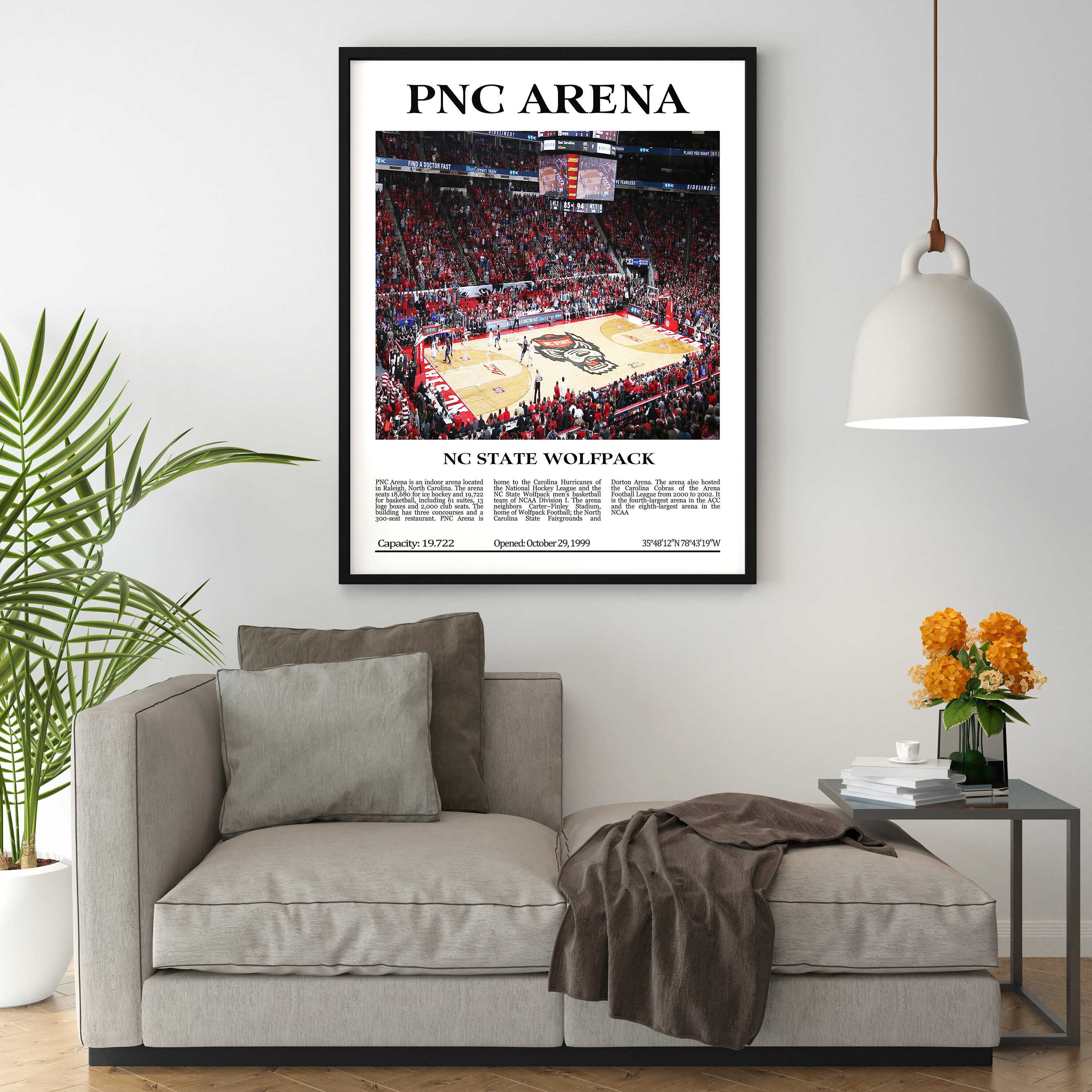 PNC Arena, NC State Wolfpack, Black & White Stadium, Digital Printable ...