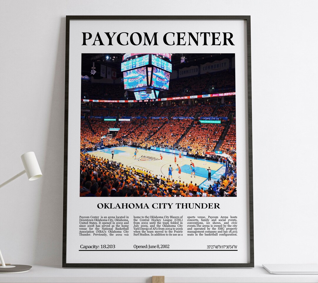 Paycom Center, Oklahoma City Thunder, Black & White Stadium, Digital ...