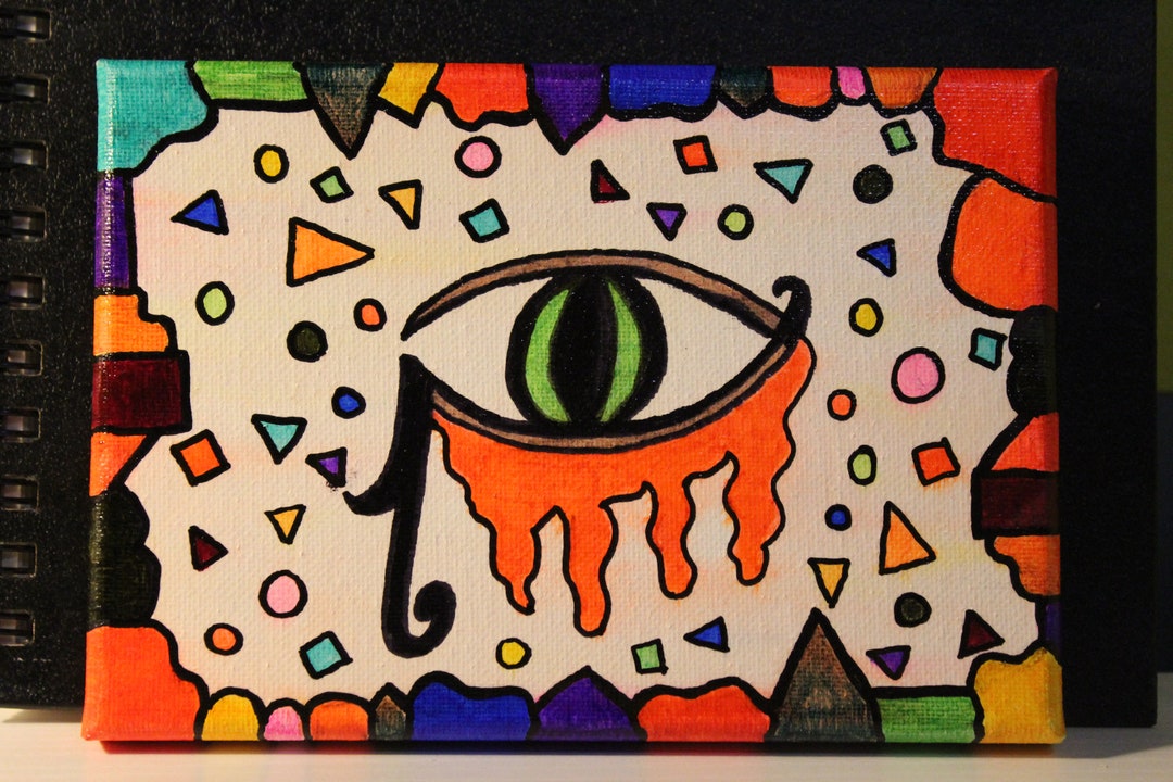 Clown Drip Original Art Piece 7 X 5 Canvas - Etsy