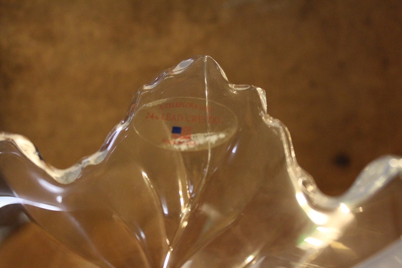 Vintage 1970s Teleflora Lead Crystal Maple Leaf Bowl With Flared Rim 4 ...