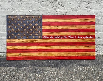 Handcrafted Wooden American Flag With CNC Stars and Glossy Resin Finish ...