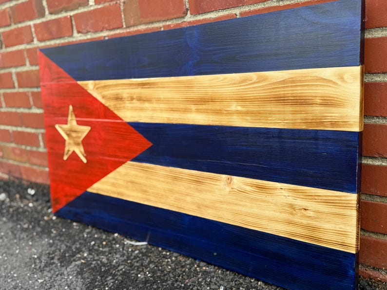 Rustic Wooden Cuban Flag - Etsy