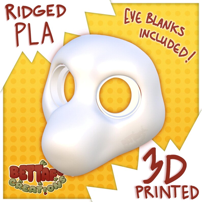 Simplistic Fursuit Head EYES INCLUDED! - 3D Printed Fursuit Furry Base ...