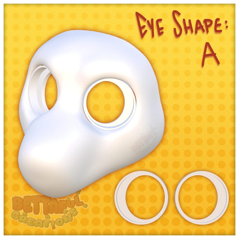 Simplistic Fursuit Head EYES INCLUDED! - 3D Printed Fursuit Furry Base ...