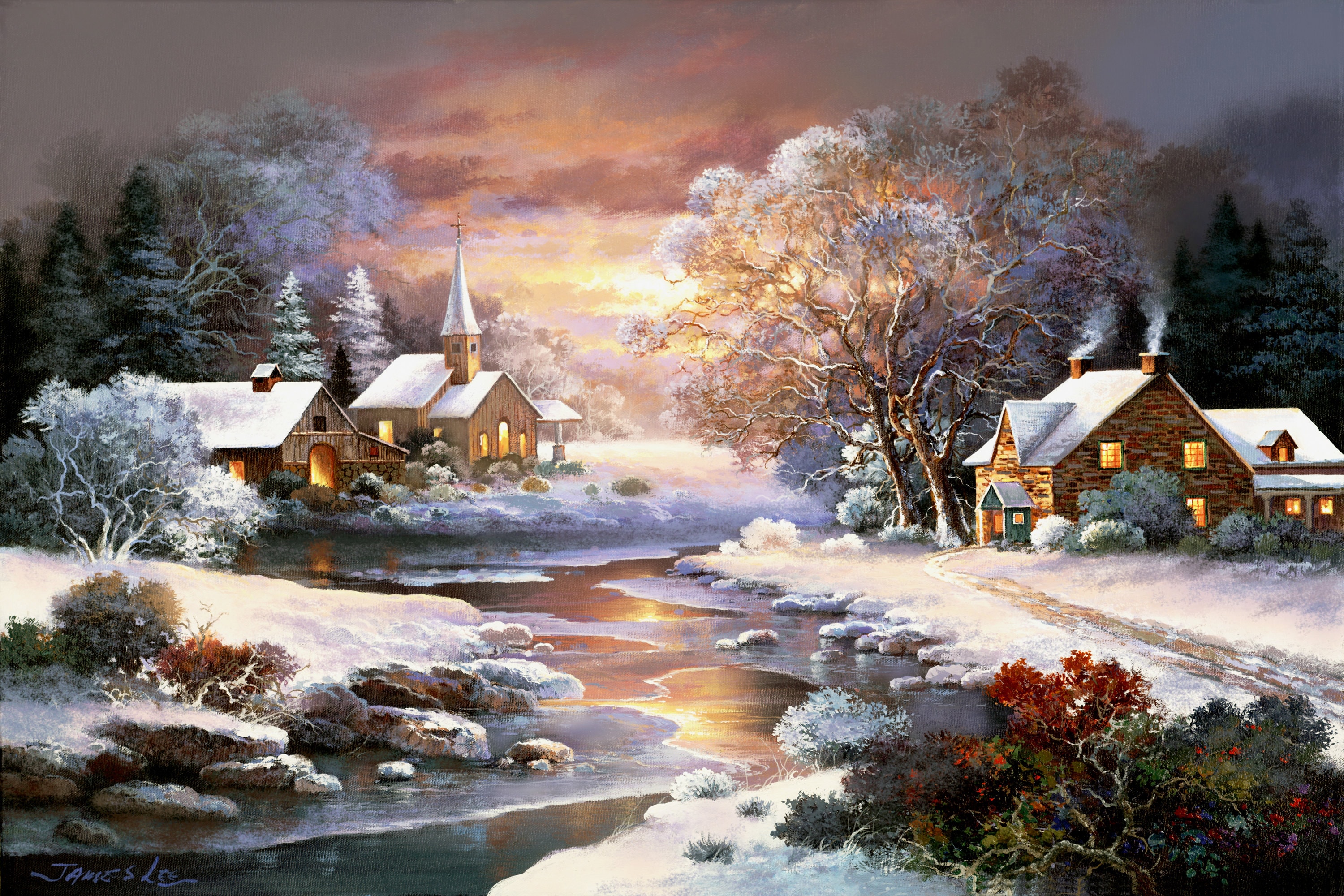 Thomas Kinkade Winter Scenes