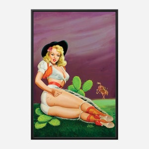Peter Driben Flirt Magazine Fallin' on the Cactus Stretched, Rolled or Framed Canvas, Framed or ...