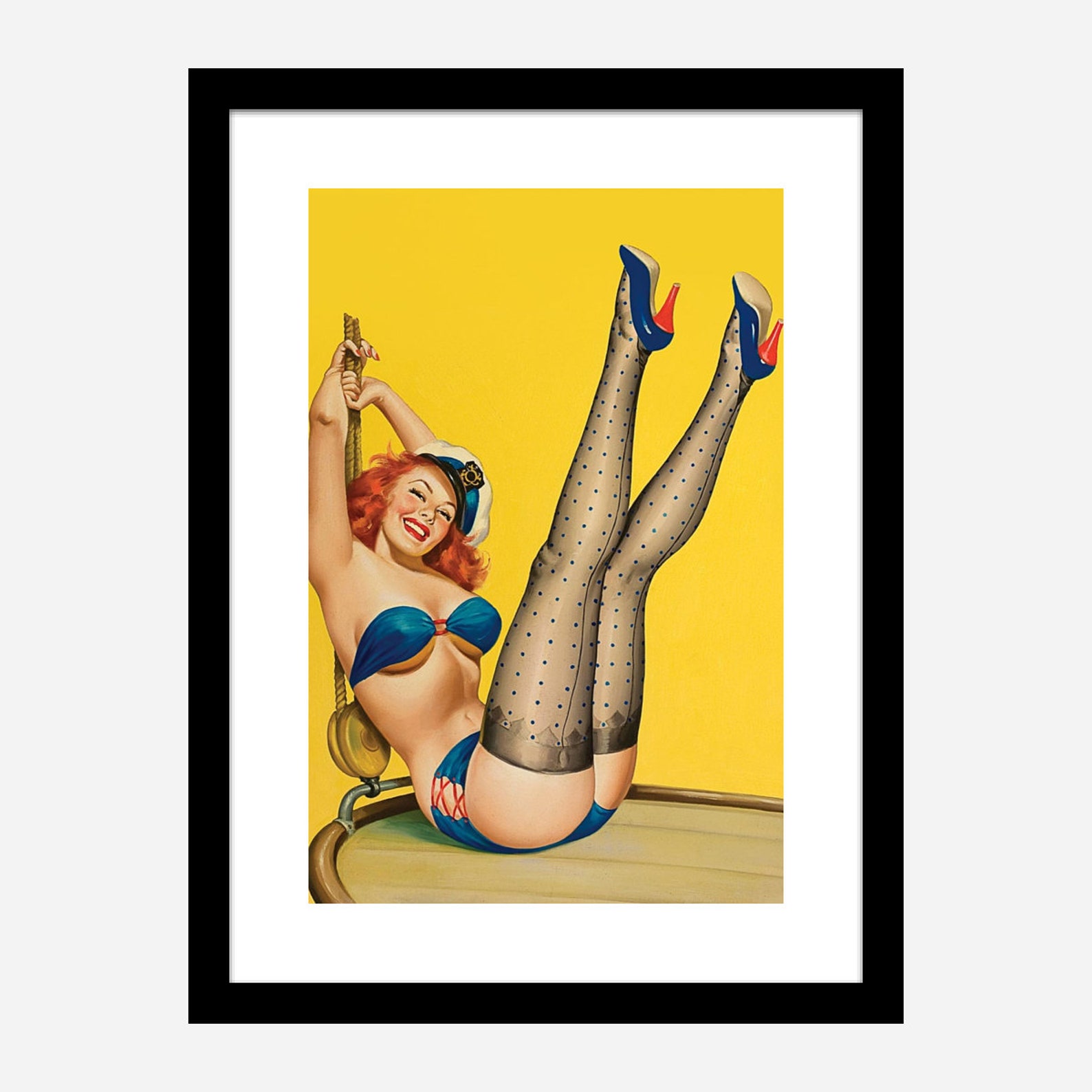 Peter Driben Flirt Magazine Sailor Girl as Stretched, Rolled or Framed Canvas, Framed or ...