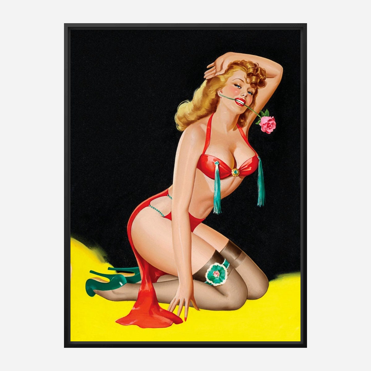 Peter Driben Beauty Parade Magazine Rose Stretched, Rolled or Framed Canvas, Framed or Unframed ...