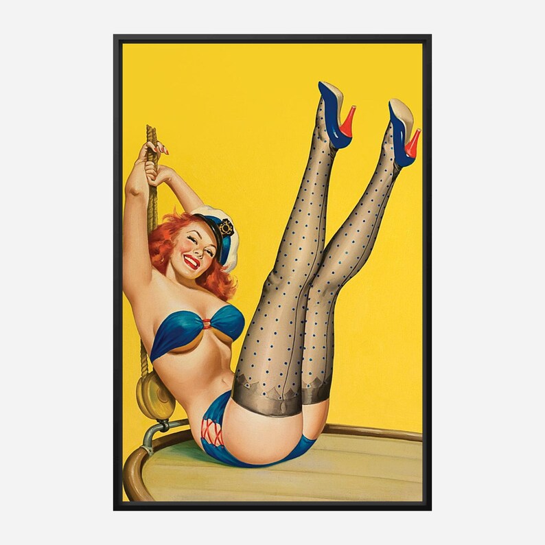 Peter Driben Flirt Magazine Sailor Girl as Stretched, Rolled or Framed Canvas, Framed or ...