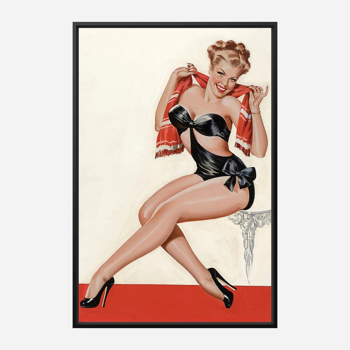 Peter Driben Wink Magazine Silk Stockings & High Heels Stretched, Rolled or Framed Canvas ...