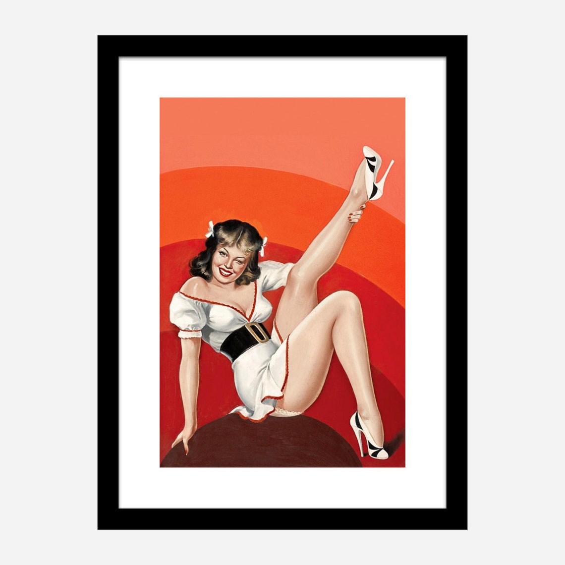 Peter Driben Titter Magazine Winking Brunette Stretched - Etsy