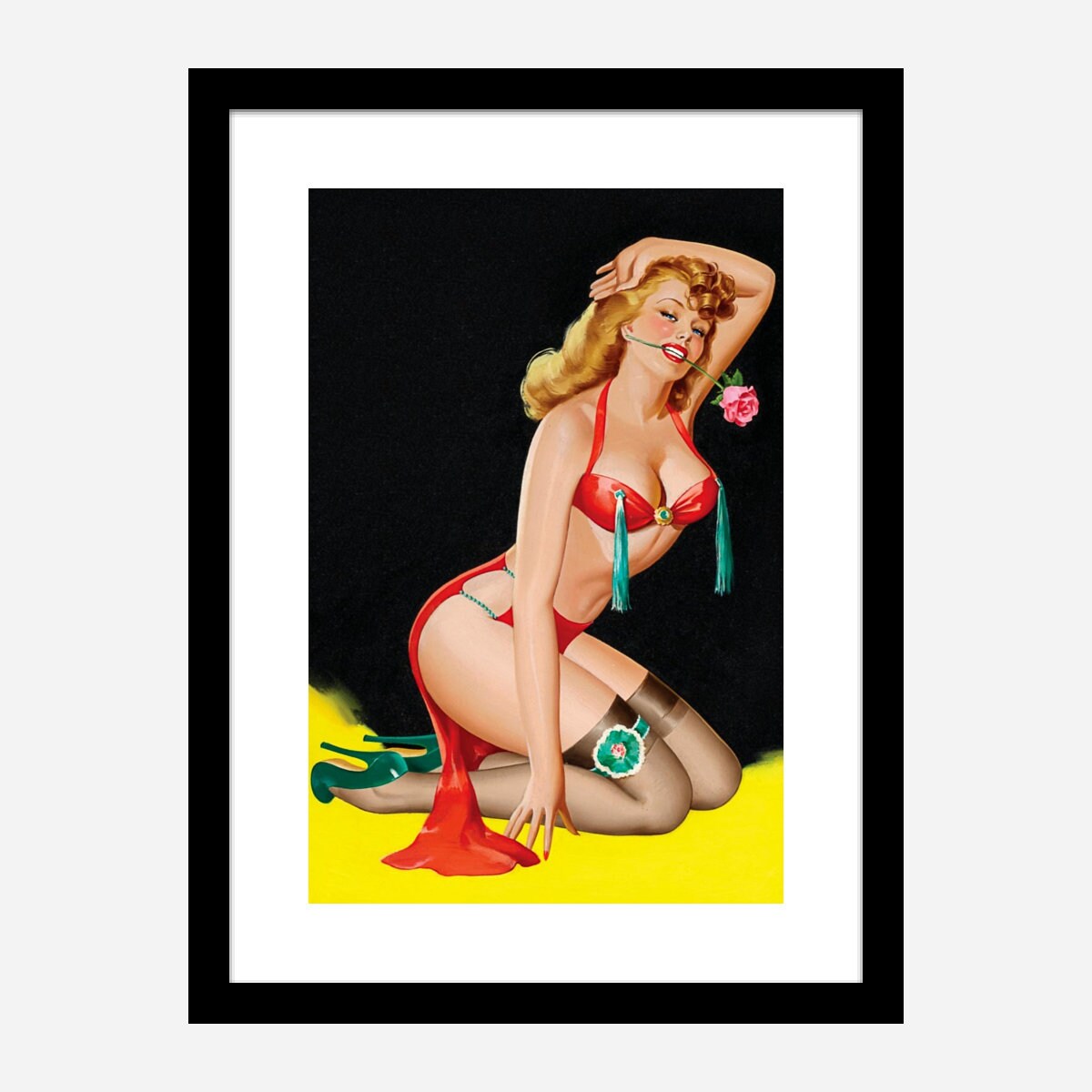 Peter Driben Beauty Parade Magazine Rose Stretched, Rolled or Framed Canvas, Framed or Unframed ...