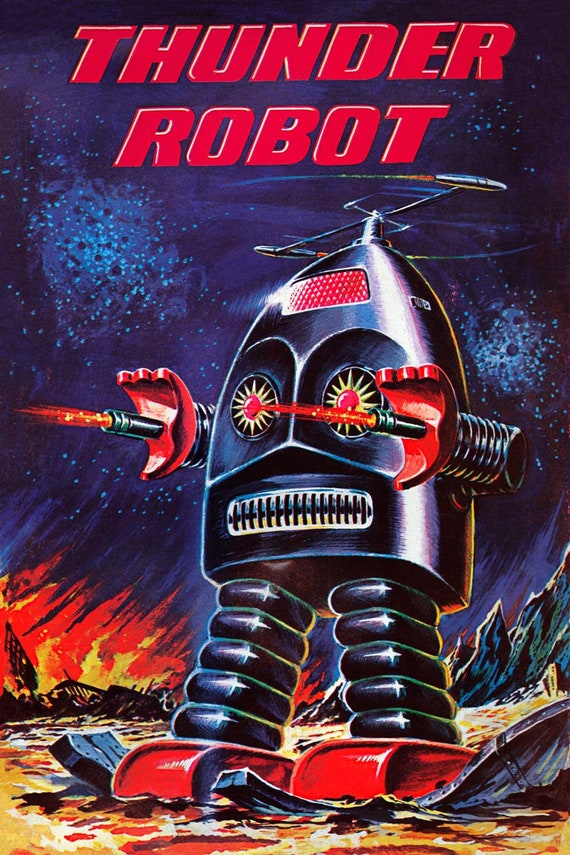 Vintage Robot Poster Poster Robot Stock Illustrations – 21,275