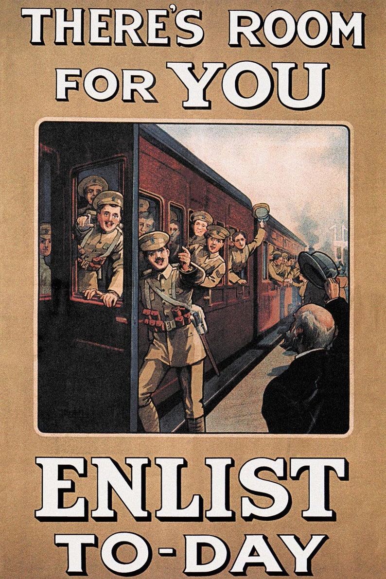 Vintage War Posters WWI: There's Room for You Enlist Today - Etsy