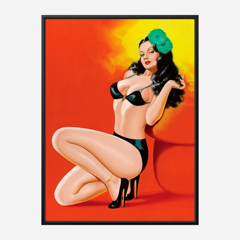 Peter Driben Beauty Magazine Hot in Black Stretched Rolled - Etsy