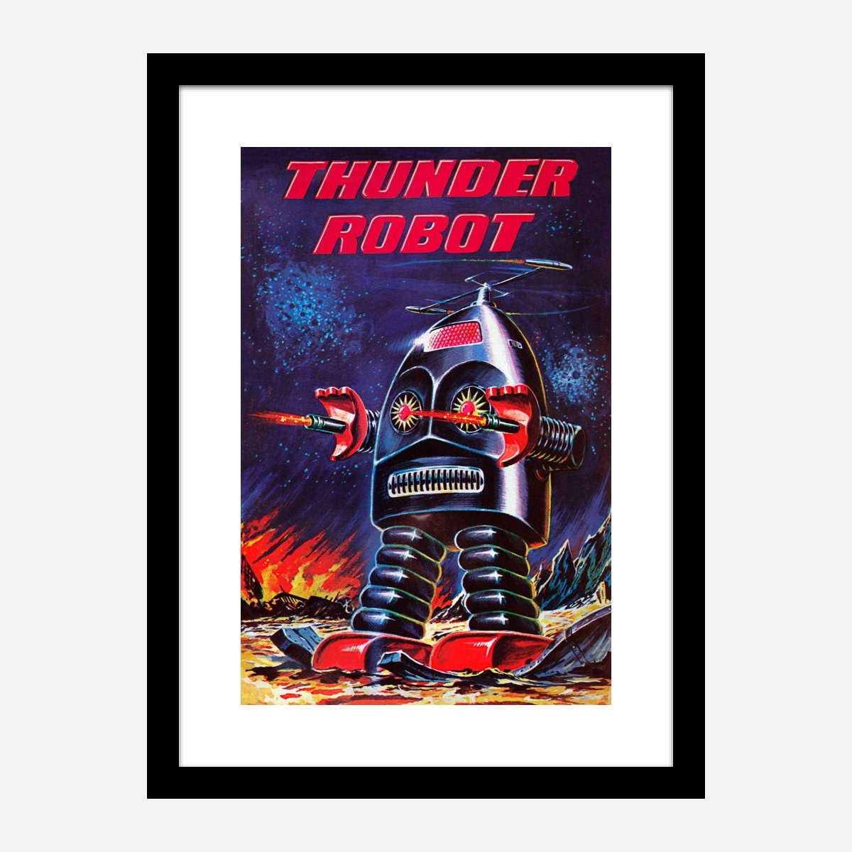 Vintage Toy Poster Thunder Robot Stretched Canvas or Unframed - Etsy
