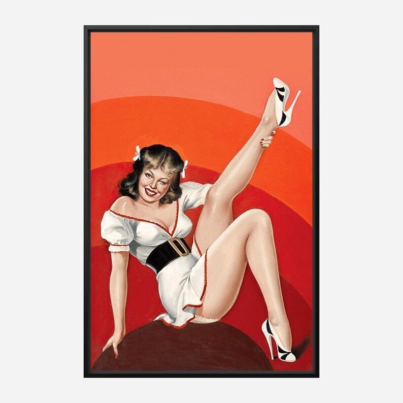 Peter Driben Titter Magazine Winking Brunette Stretched - Etsy