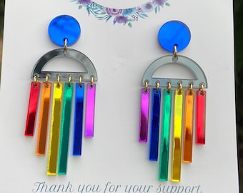 Rainbow Monkey Toy Dangle Earrings | Pride Earrings | Novelty Earrings ...
