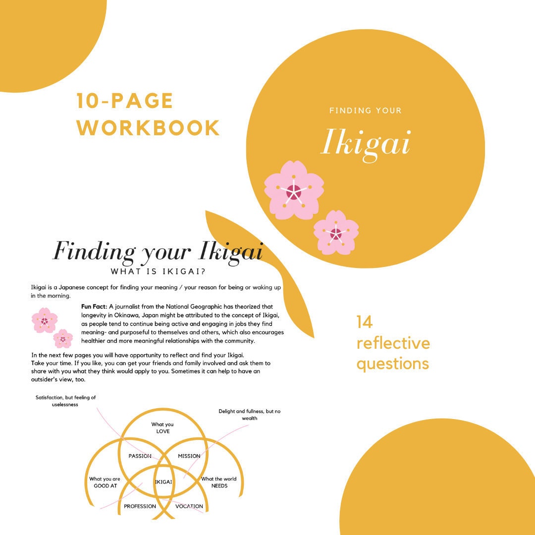 Printable Ikigai Workbook - Find Your Purpose - Lead a Meaningful Life ...