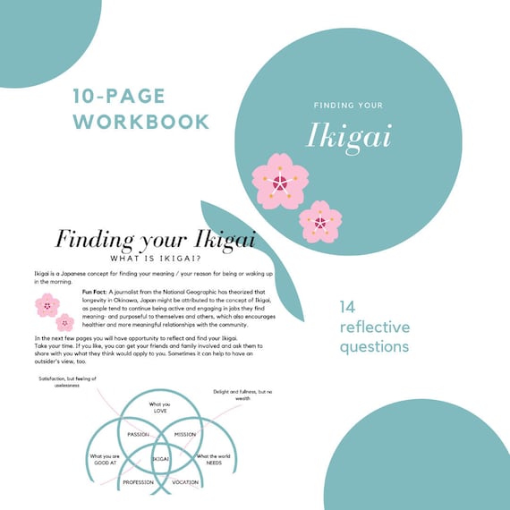 Printable Ikigai Workbook Find Your Purpose Lead a | Etsy