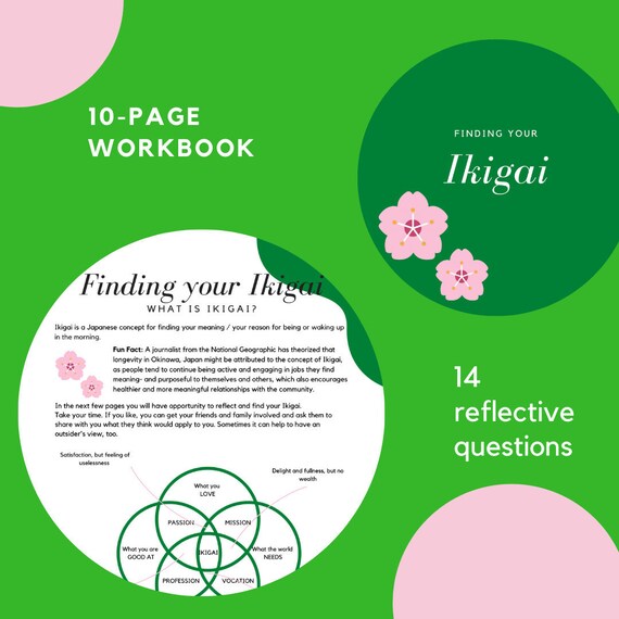 Printable Ikigai Workbook Find Your Purpose Lead a | Etsy