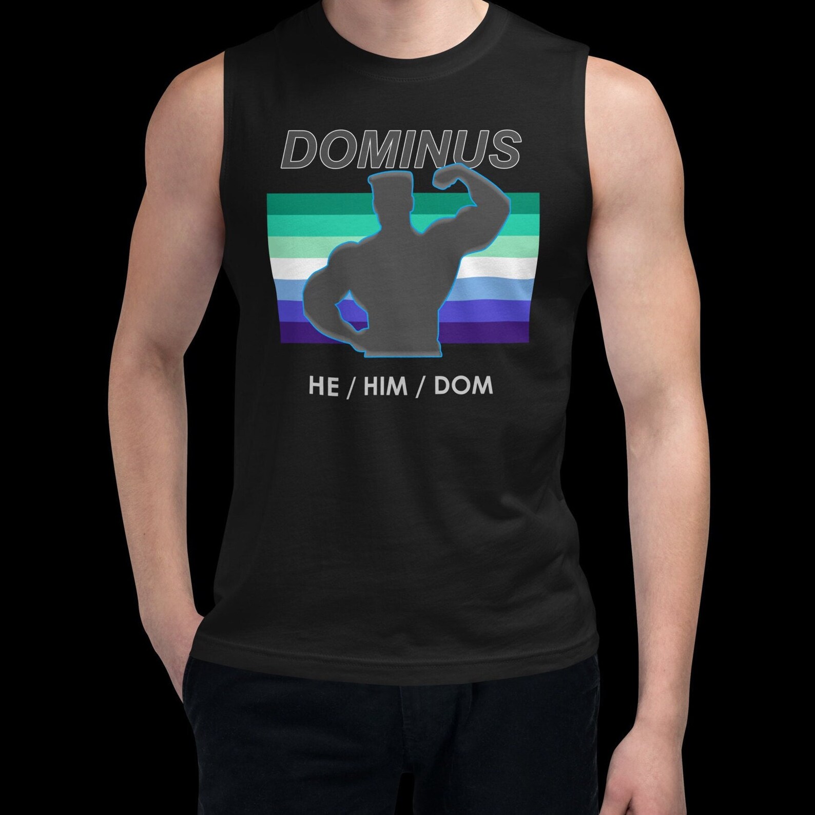 Gay DOM TOP Muscle Shirt, Man Love Man, MLM Pride Flag T-shirt, He Him ...